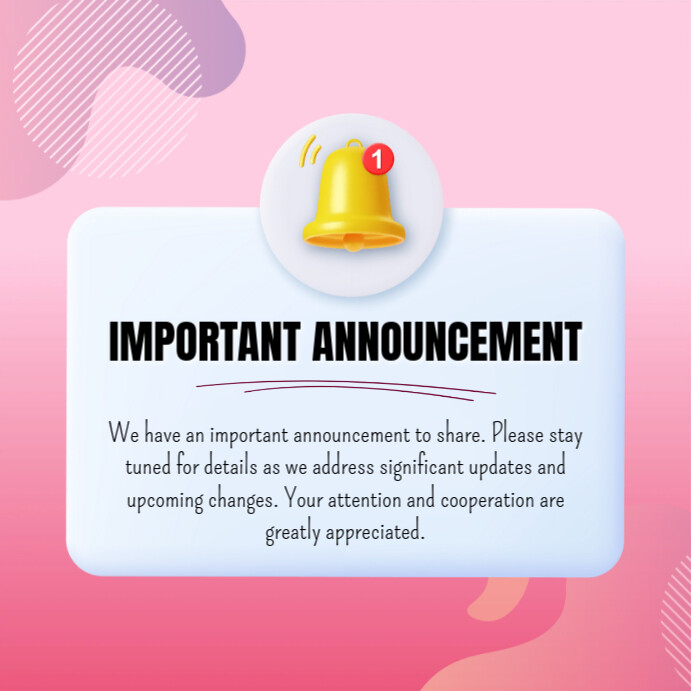 Important Announcement Template | PosterMyWall