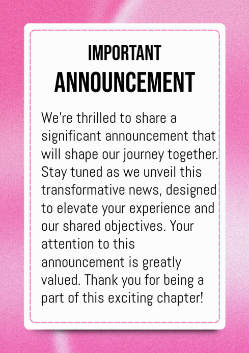 important announcement Template | PosterMyWall