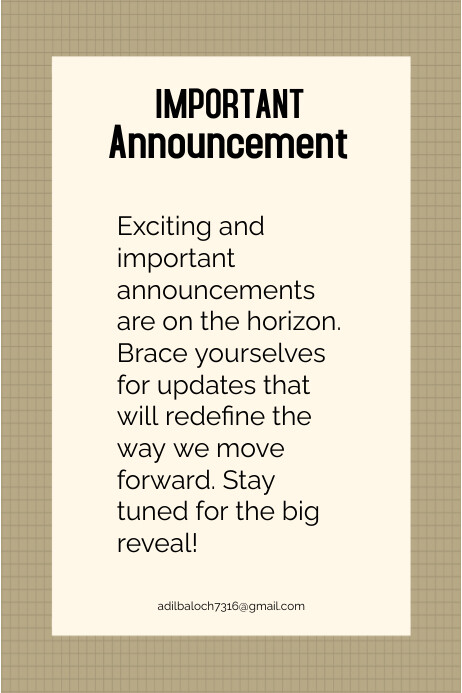 Plantilla de Important announcement | PosterMyWall