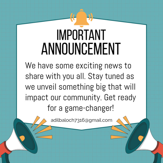 Important announcement Template | PosterMyWall