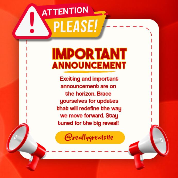 Important Announcement Template | PosterMyWall