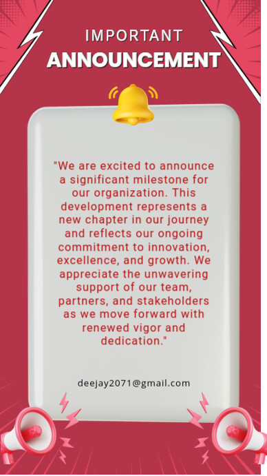 Important announcement Template | PosterMyWall