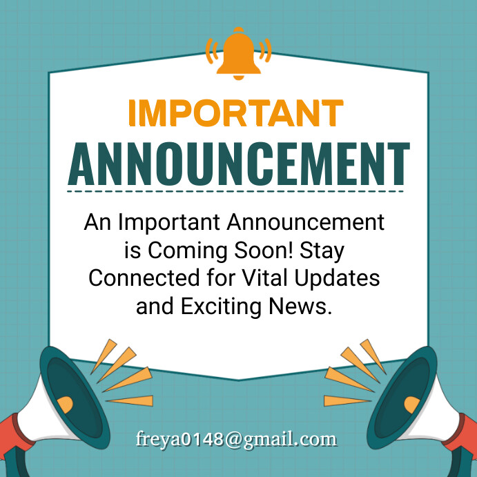 Important announcement Templat | PosterMyWall