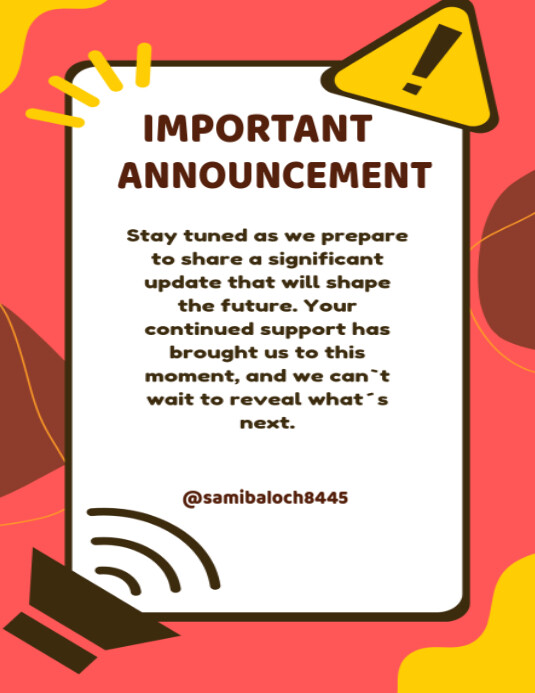 Important announcement Template | PosterMyWall