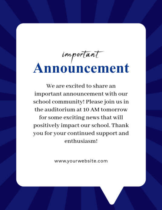 Important announcement Template | PosterMyWall