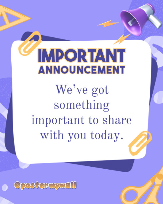 Important Announcement Template | PosterMyWall