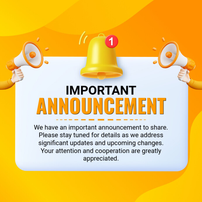 Important Announcement Templat | PosterMyWall