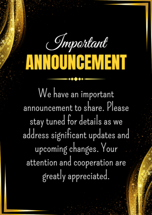 Important Announcement Template | PosterMyWall