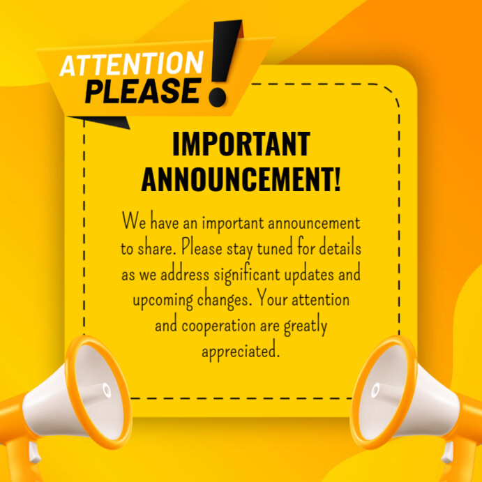 Important Announcement Template | PosterMyWall
