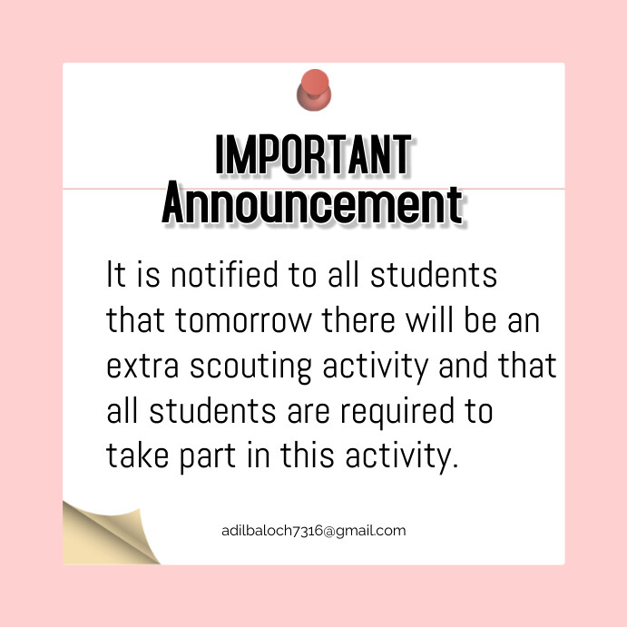 Important announcement Template | PosterMyWall
