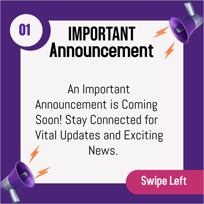 Copy of Important announcement | PosterMyWall