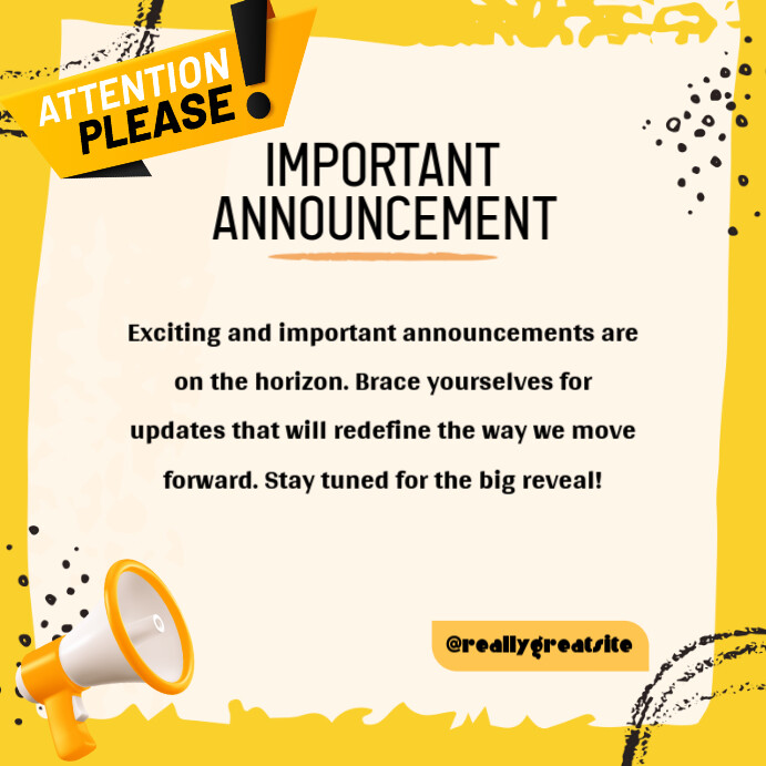 Copy of Important Announcement | PosterMyWall