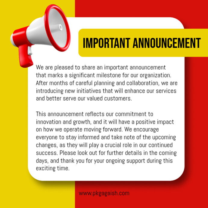 important announcement Modelo | PosterMyWall