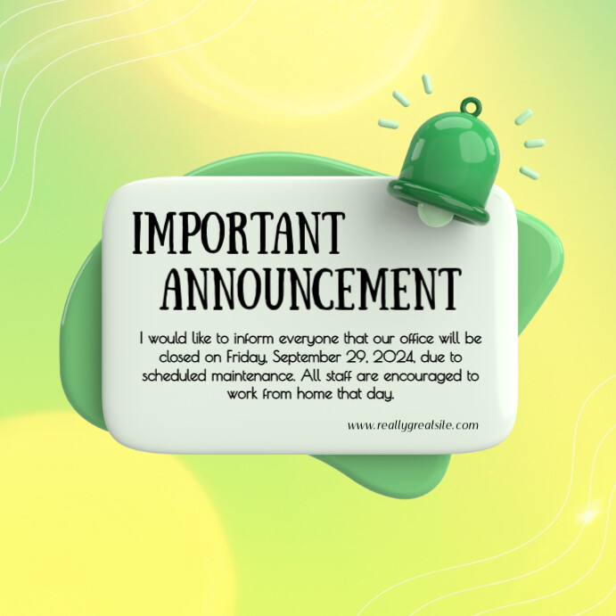 Important Announcement Template | PosterMyWall