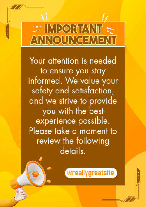 Important Announcement Template | PosterMyWall