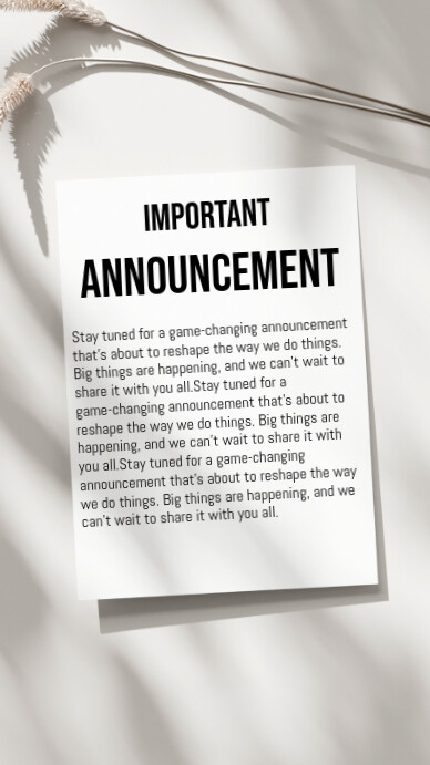 Important announcement Template | PosterMyWall