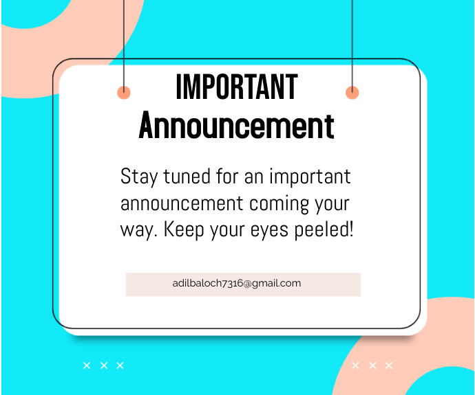 Important announcement Template | PosterMyWall