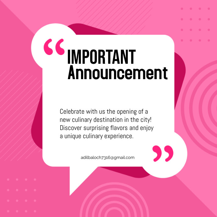 Plantilla de Important announcement | PosterMyWall
