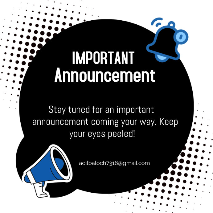 Important announcement Template | PosterMyWall