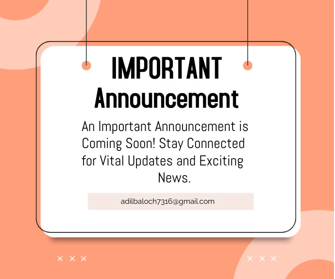 Plantilla de Important announcement | PosterMyWall