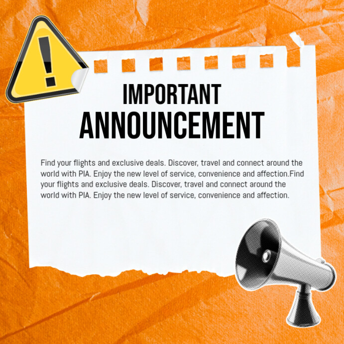 important announcement Template | PosterMyWall