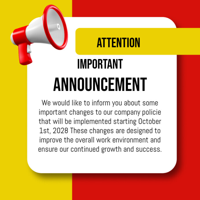 important announcement Template | PosterMyWall