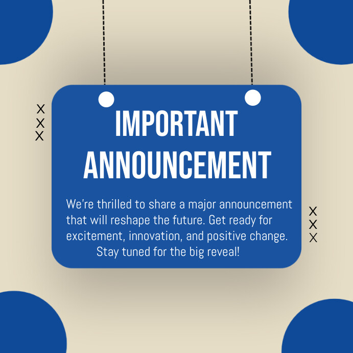 Copy of Important announcement | PosterMyWall