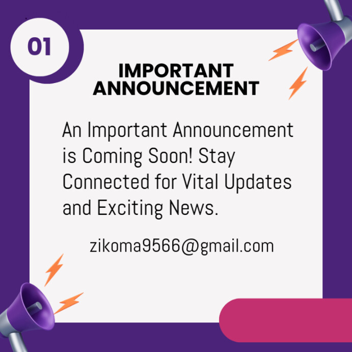 Important announcement Template | PosterMyWall