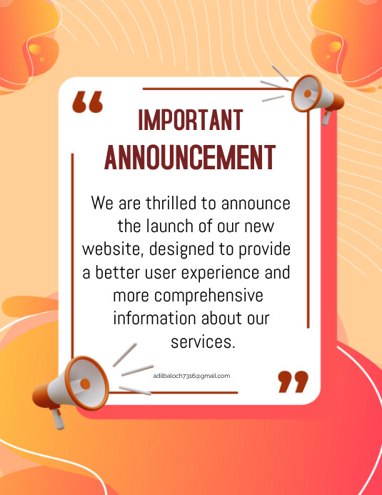 Important announcement Templat | PosterMyWall