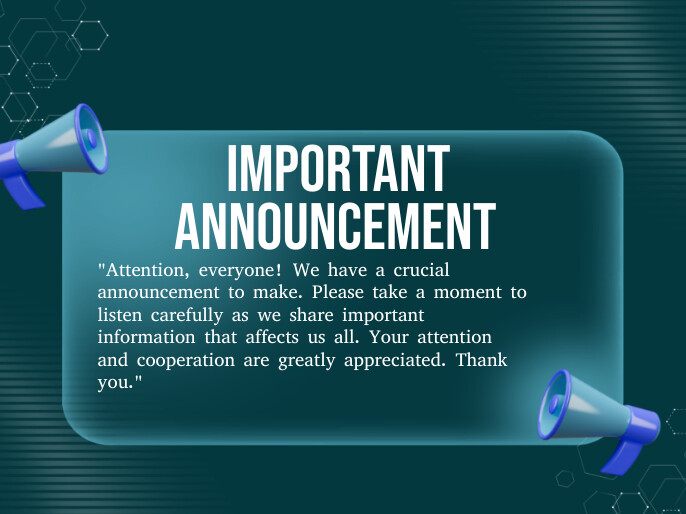 Important Announcement Template | PosterMyWall