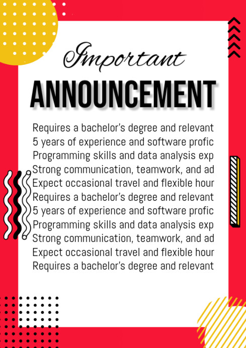 important announcement Template | PosterMyWall