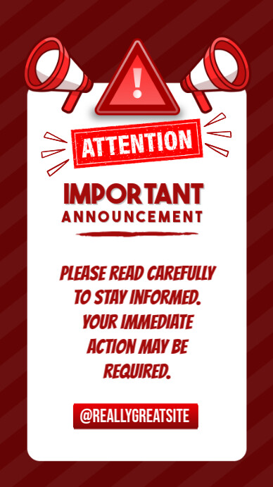 Copy of Important Announcement | PosterMyWall