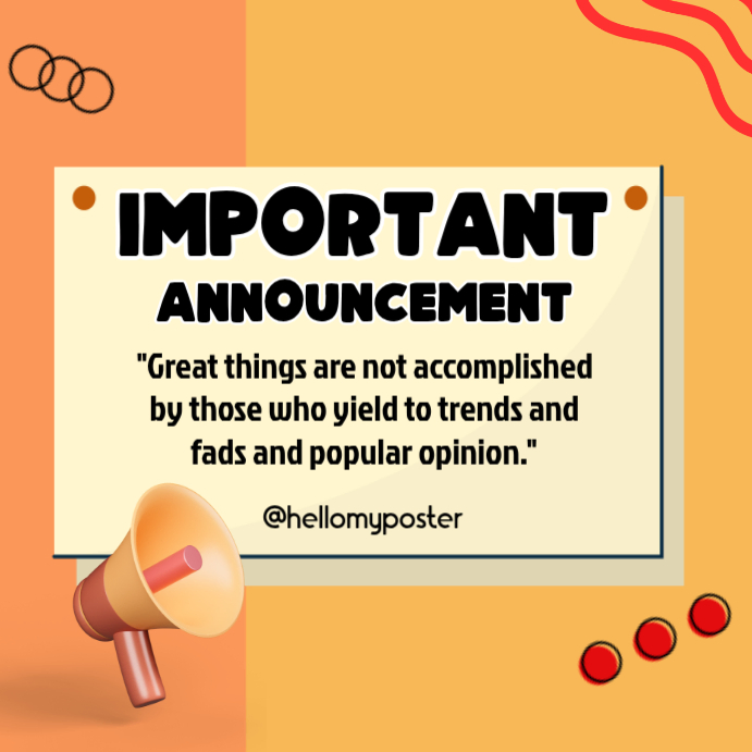 Important Announcement Template | PosterMyWall