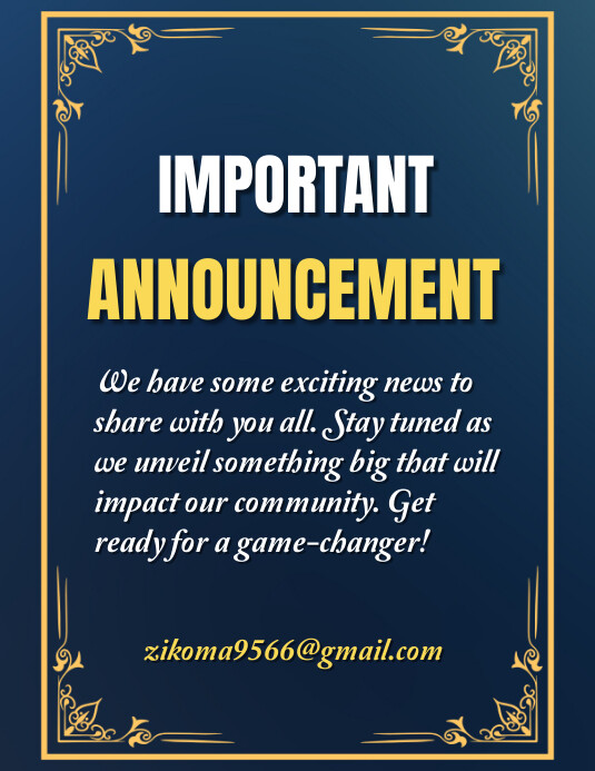 Important announcement Template | PosterMyWall
