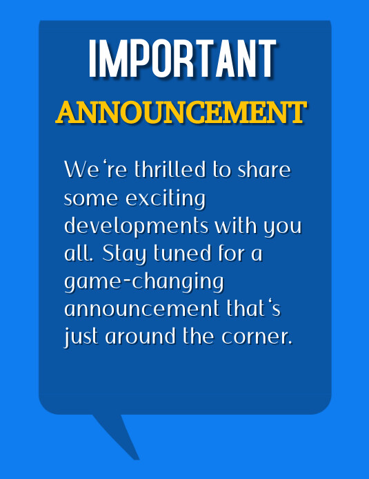 Important announcement Template | PosterMyWall