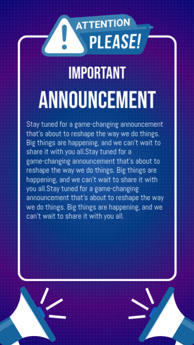 important announcement Template | PosterMyWall