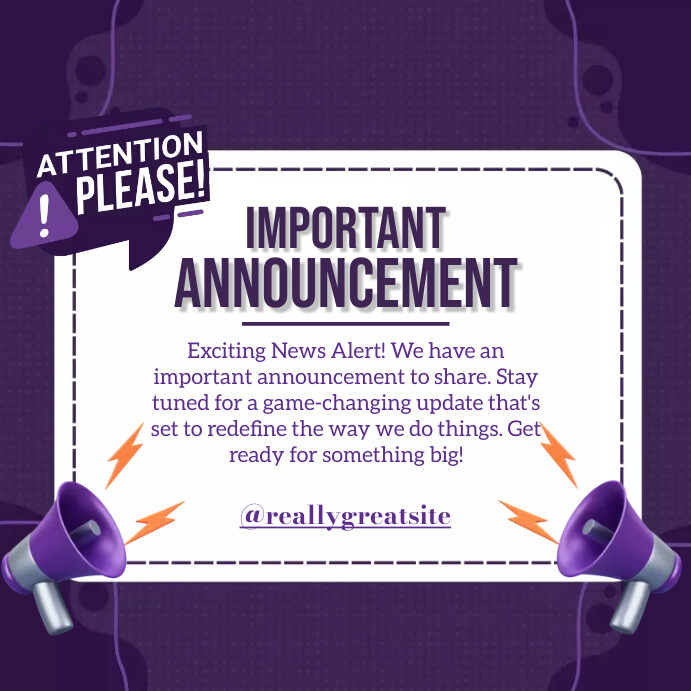 Important Announcement Template | PosterMyWall