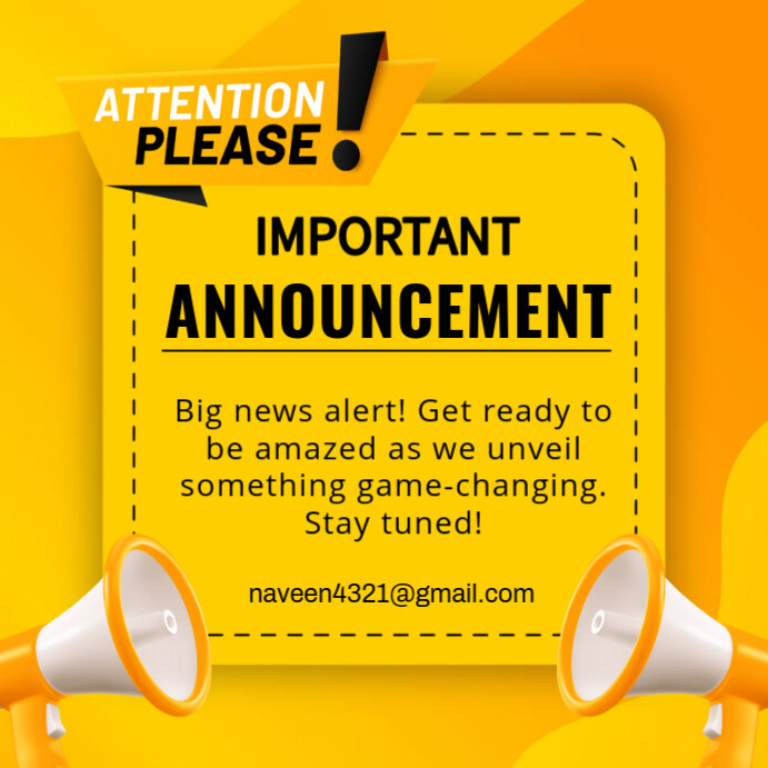Plantilla de Important announcement | PosterMyWall