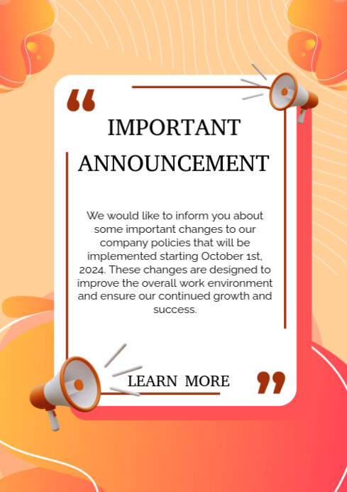 Important announcement Template | PosterMyWall