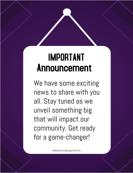 Important announcement Template | PosterMyWall