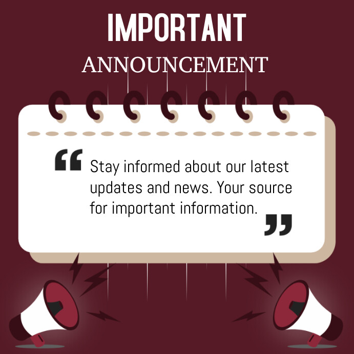 Important announcement Template | PosterMyWall