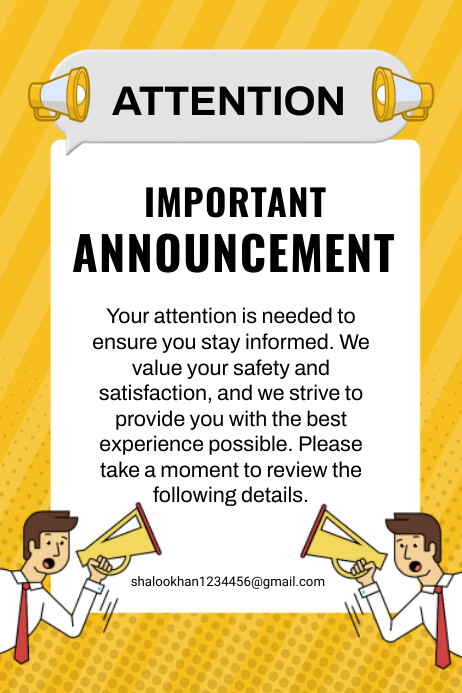 Important announcement Template | PosterMyWall