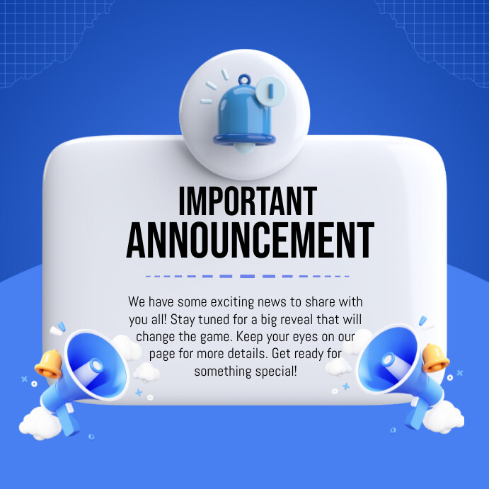 Important announcement Template | PosterMyWall