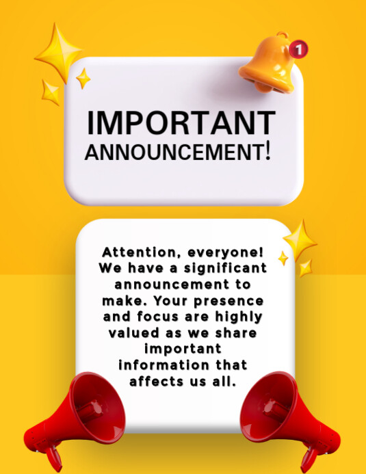 Important Announcement Flyer Template | PosterMyWall