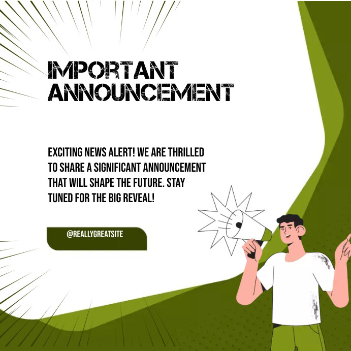 Important Announcement INSTAGRAM POST (1) Template | PosterMyWall
