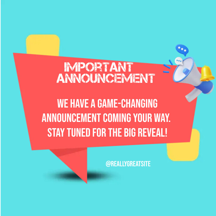 Important Announcement INSTAGRAM POST Templat | PosterMyWall