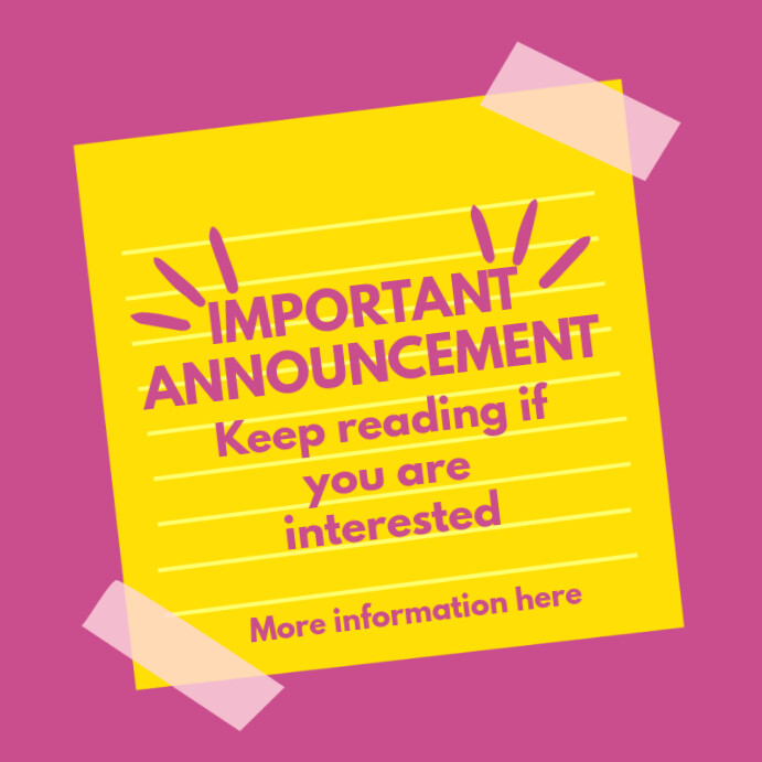 Important Announcement Instagram Post Template | PosterMyWall