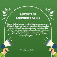 Important Announcement INSTAGRAM POST Template | PosterMyWall