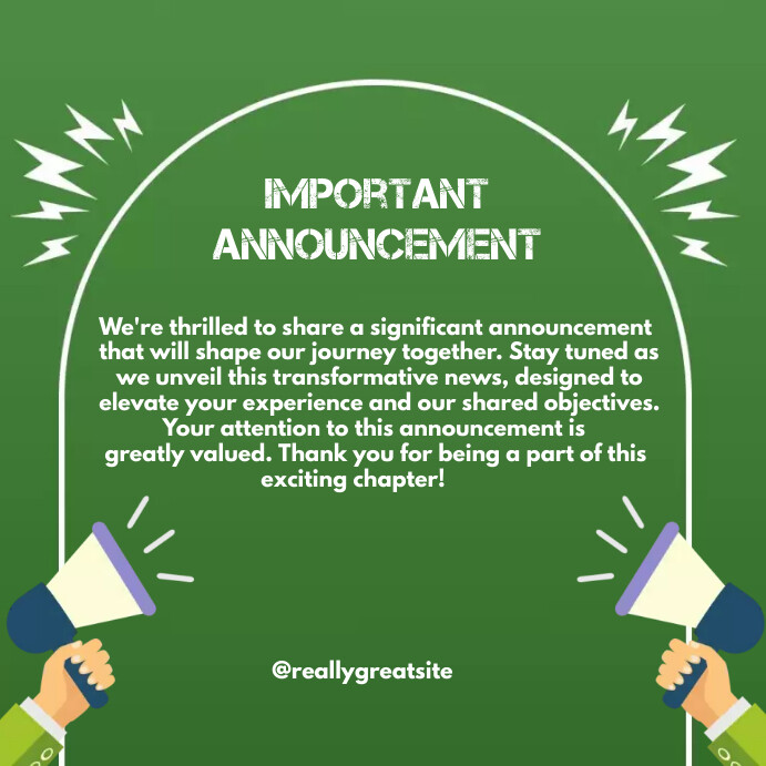 Plantilla de IMPORTANT ANNOUNCEMENT INSTAGRAM POST | PosterMyWall