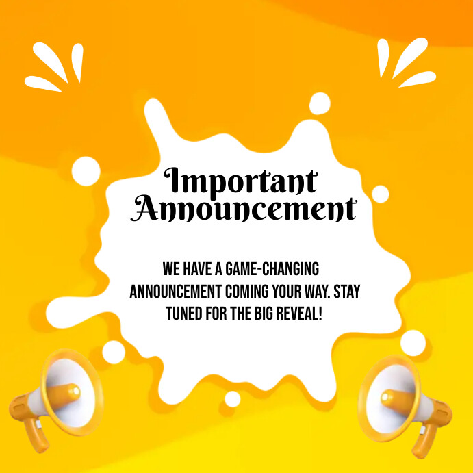 Copy of IMPORTANT ANNOUNCEMENT INSTAGRAM POST | PosterMyWall